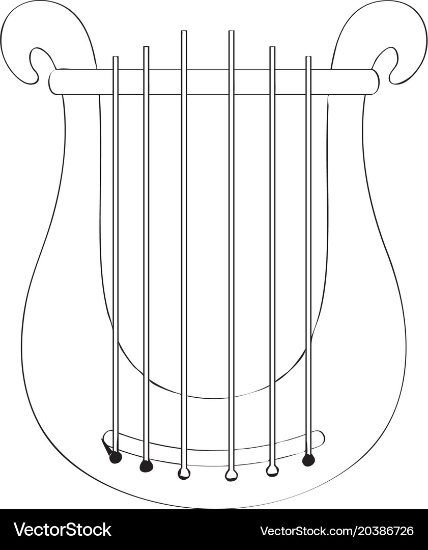Isolated lyre icon musical instrument Royalty Free Vector