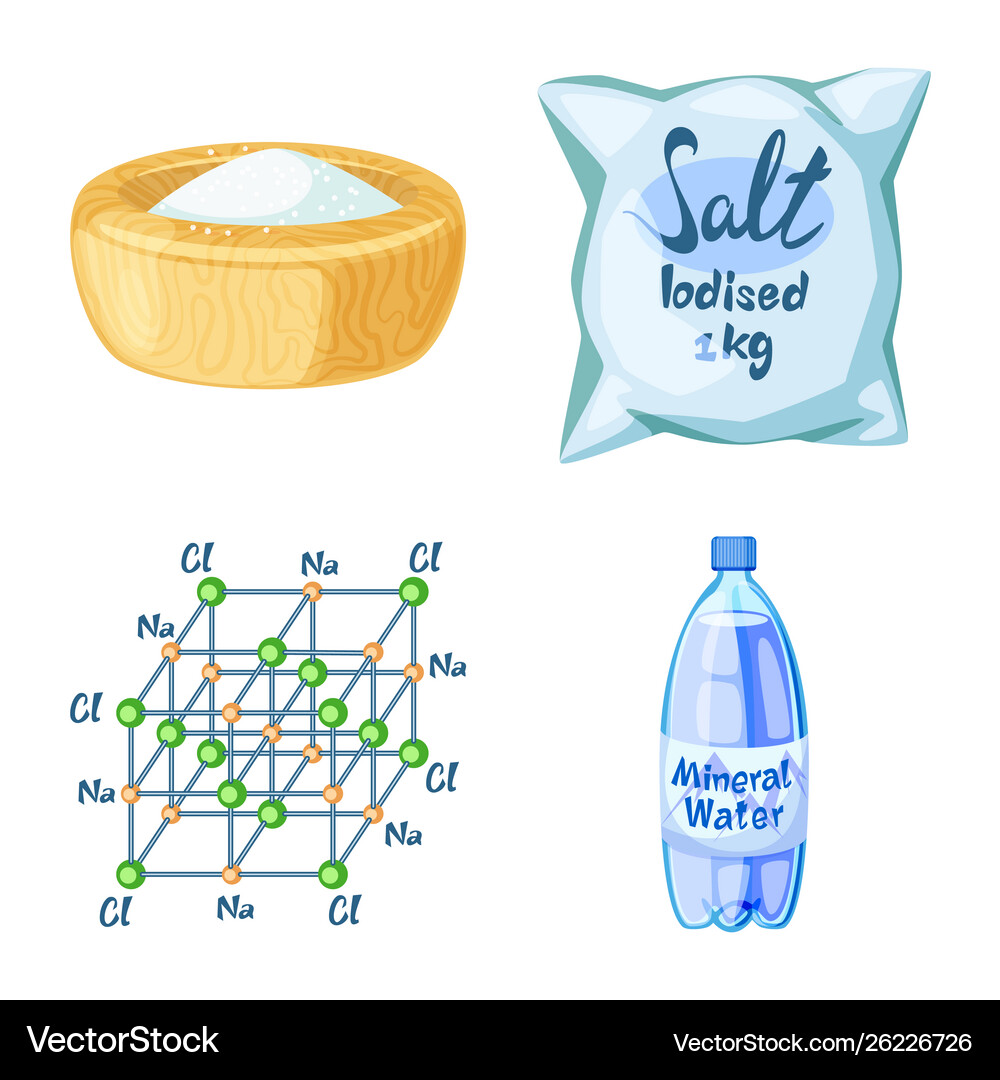 Isolated object salt and food icon set Royalty Free Vector