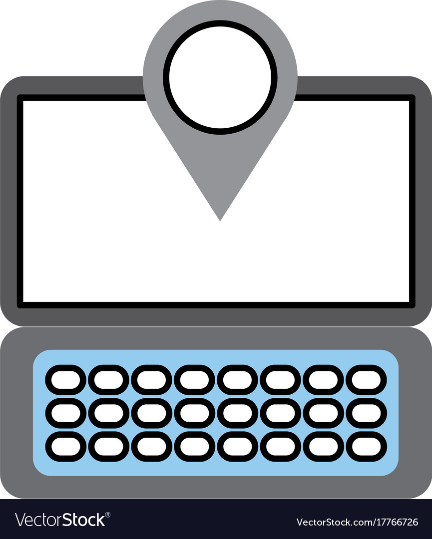 Laptop communication pointer map navigation gps Vector Image
