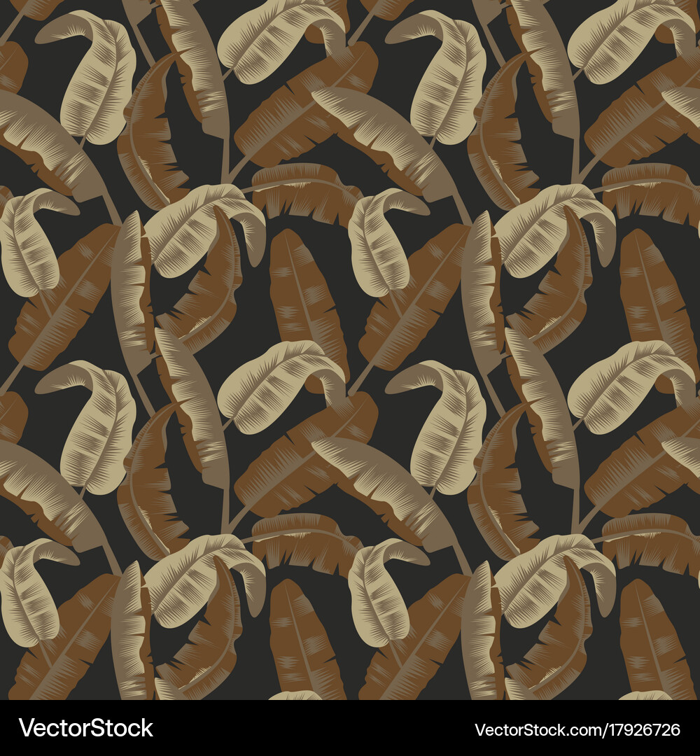 Military seamless pattern with tropical leaves Vector Image