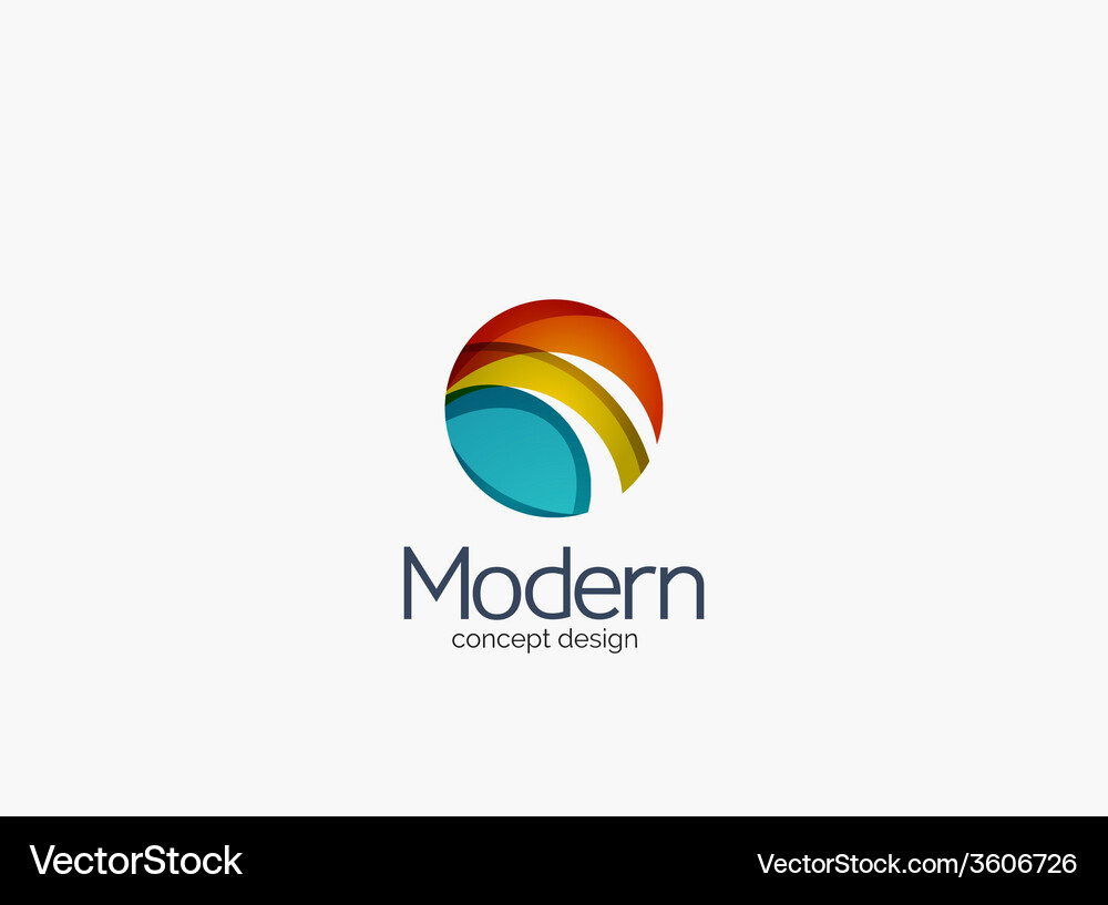 Modern circle company logo clean glossy design Vector Image