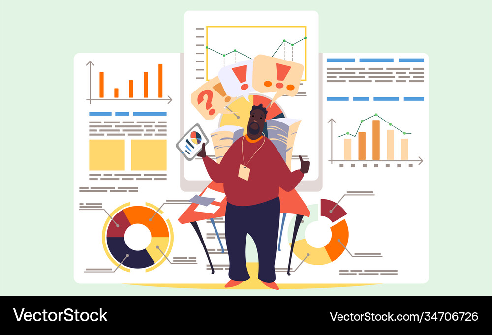 Project management and financial report strategy Vector Image