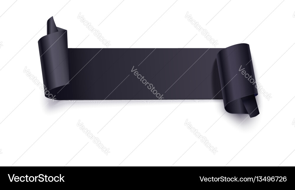 Realistic paper banner with curly corners edges Vector Image