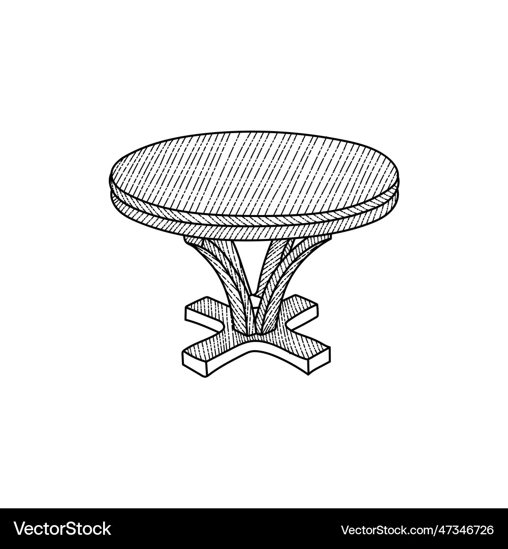 Round table logo design furniture linear icon Vector Image