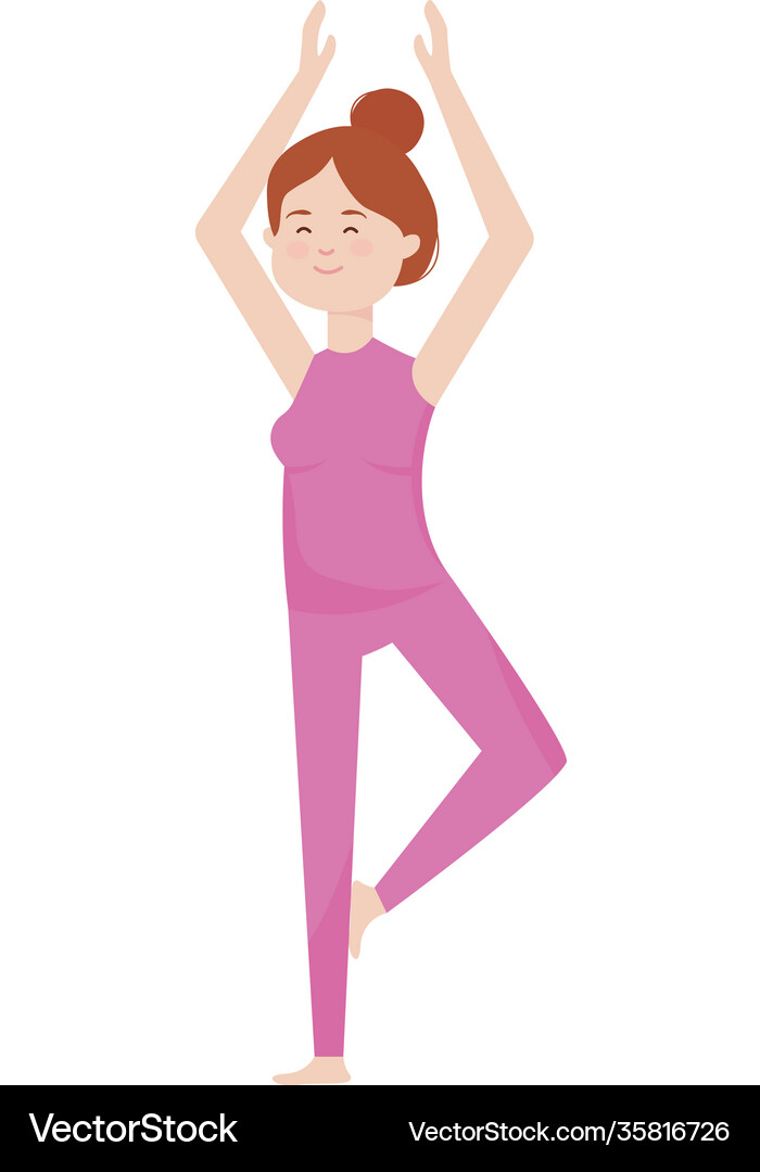 Young woman practicing yoga character Royalty Free Vector