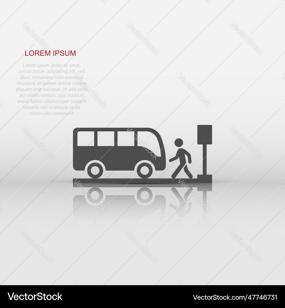 Bus station icon in flat style auto stop on white Vector Image