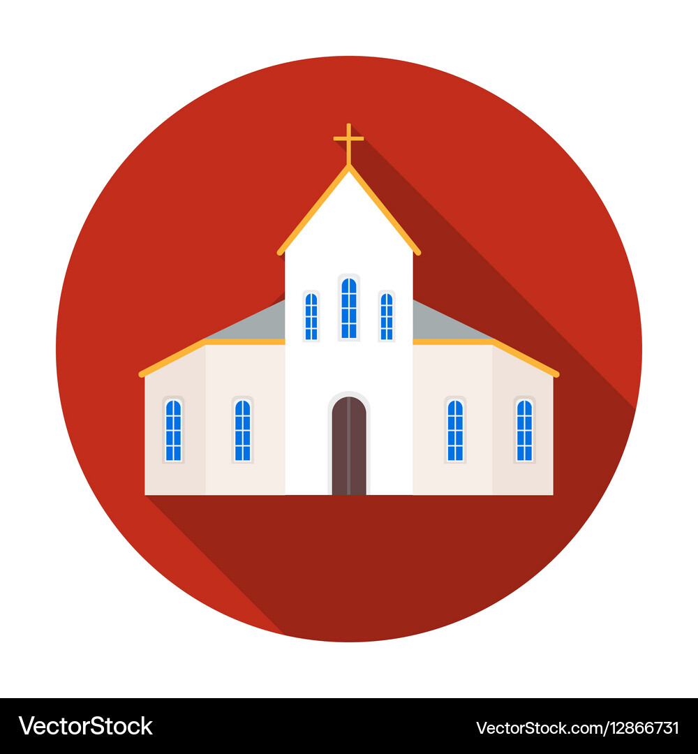 Church icon in flat style isolated on white Vector Image
