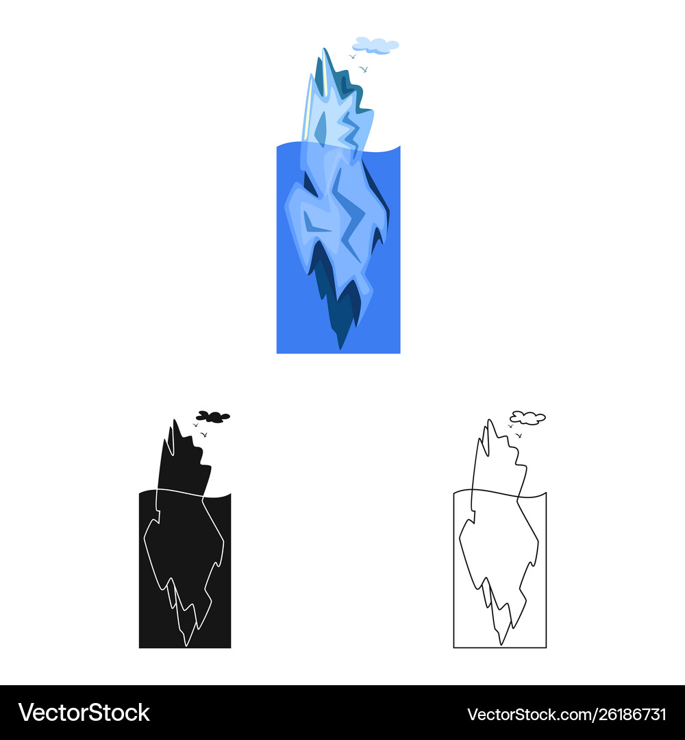 Design iceberg and ice sign collection Royalty Free Vector
