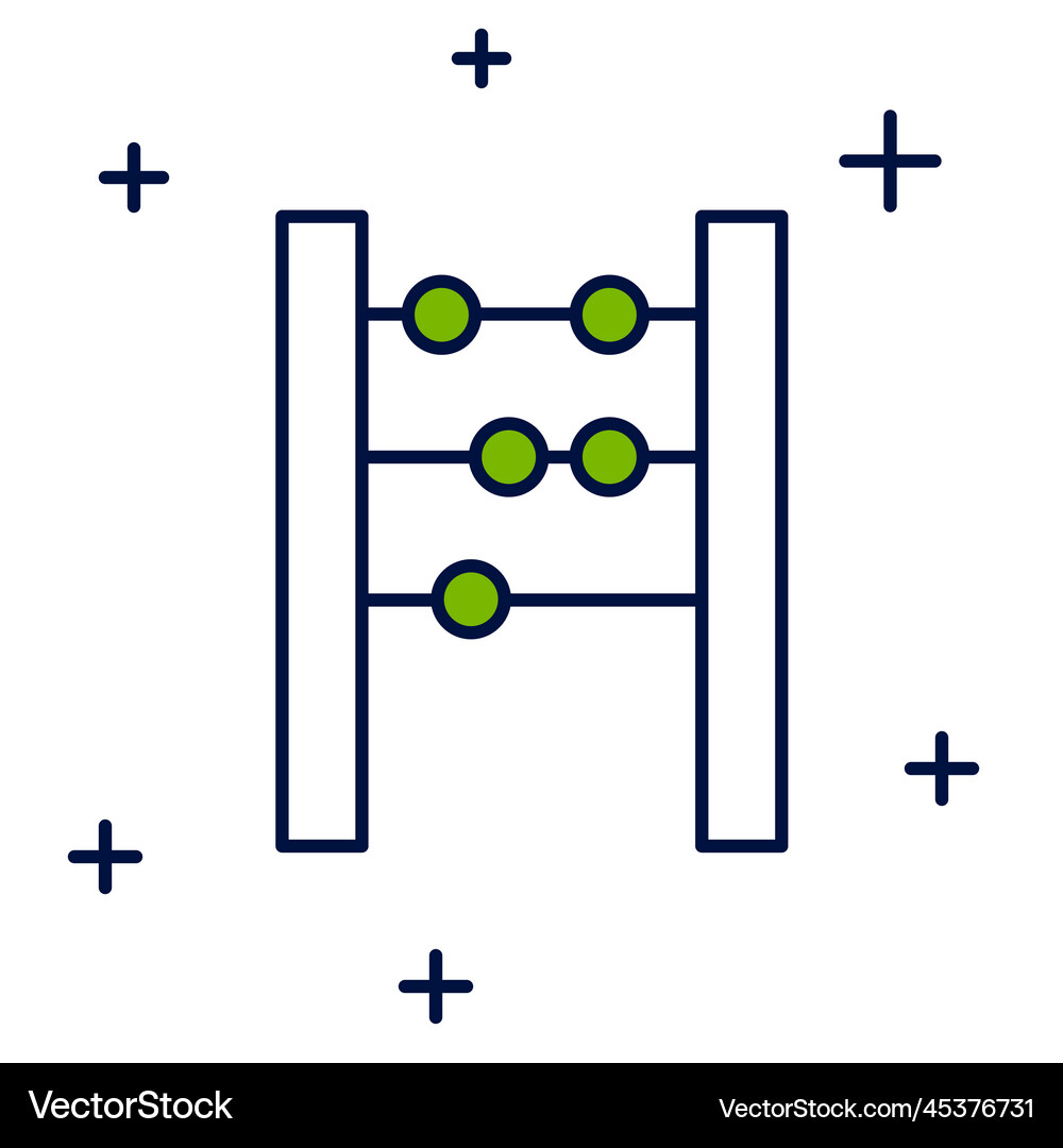 Filled outline abacus icon isolated on white Vector Image