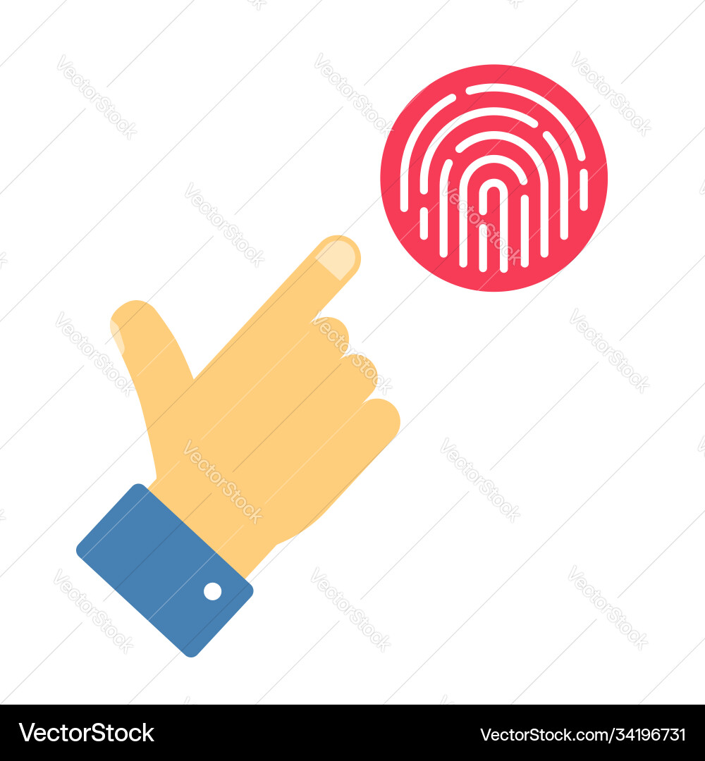Fingerprint security with finger person hand info Vector Image