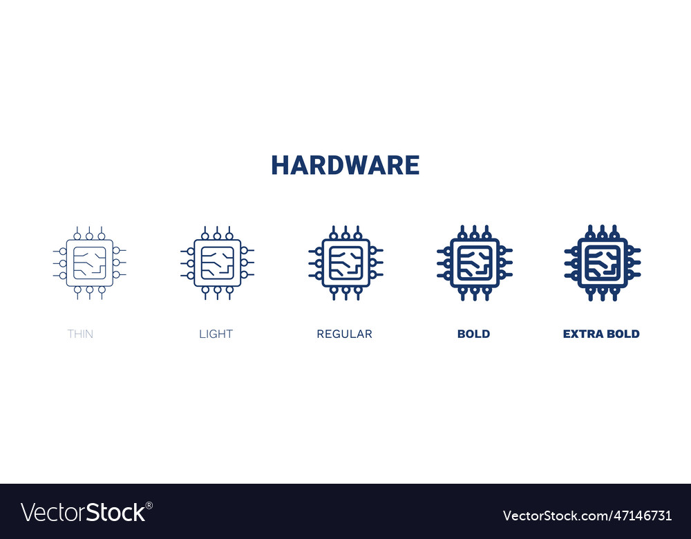 Hardware icon thin light regular bold black Vector Image