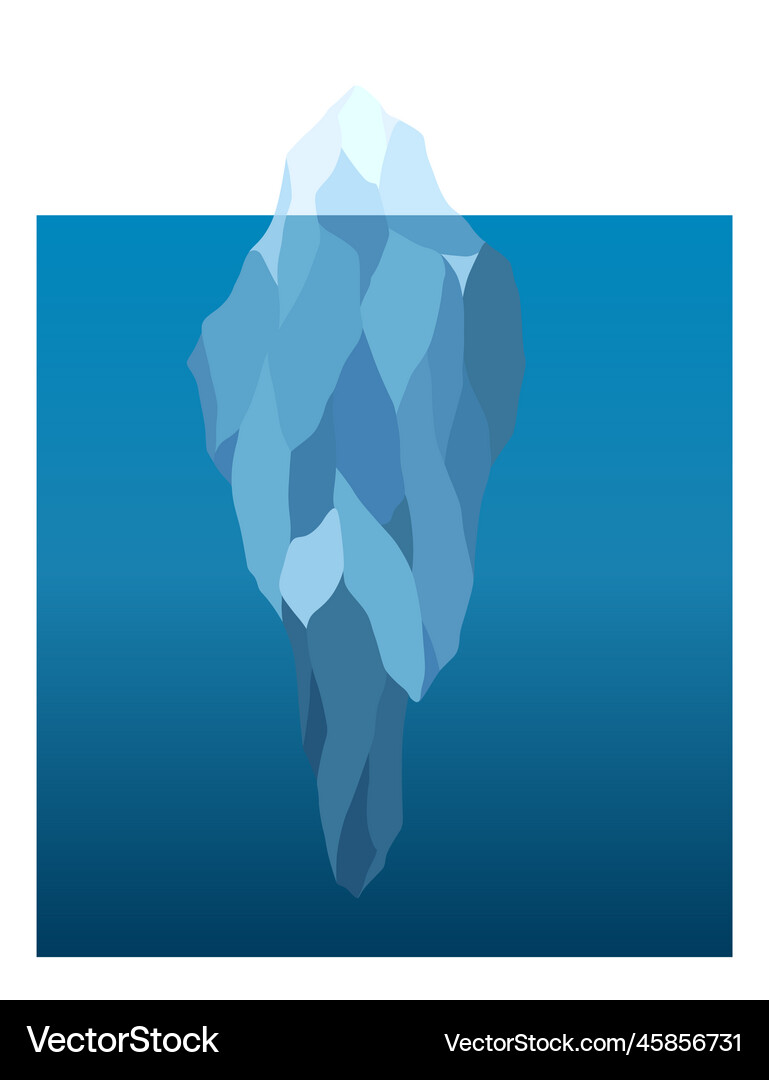 Iceberg floating in water arctic glacier Vector Image