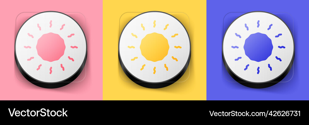 Isometric sun icon isolated on pink yellow Vector Image