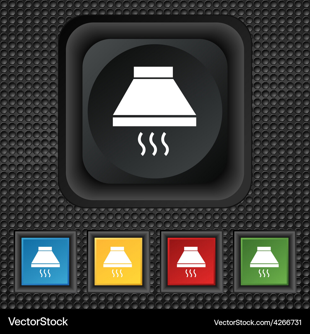 Kitchen hood icon sign symbol squared colourful Vector Image