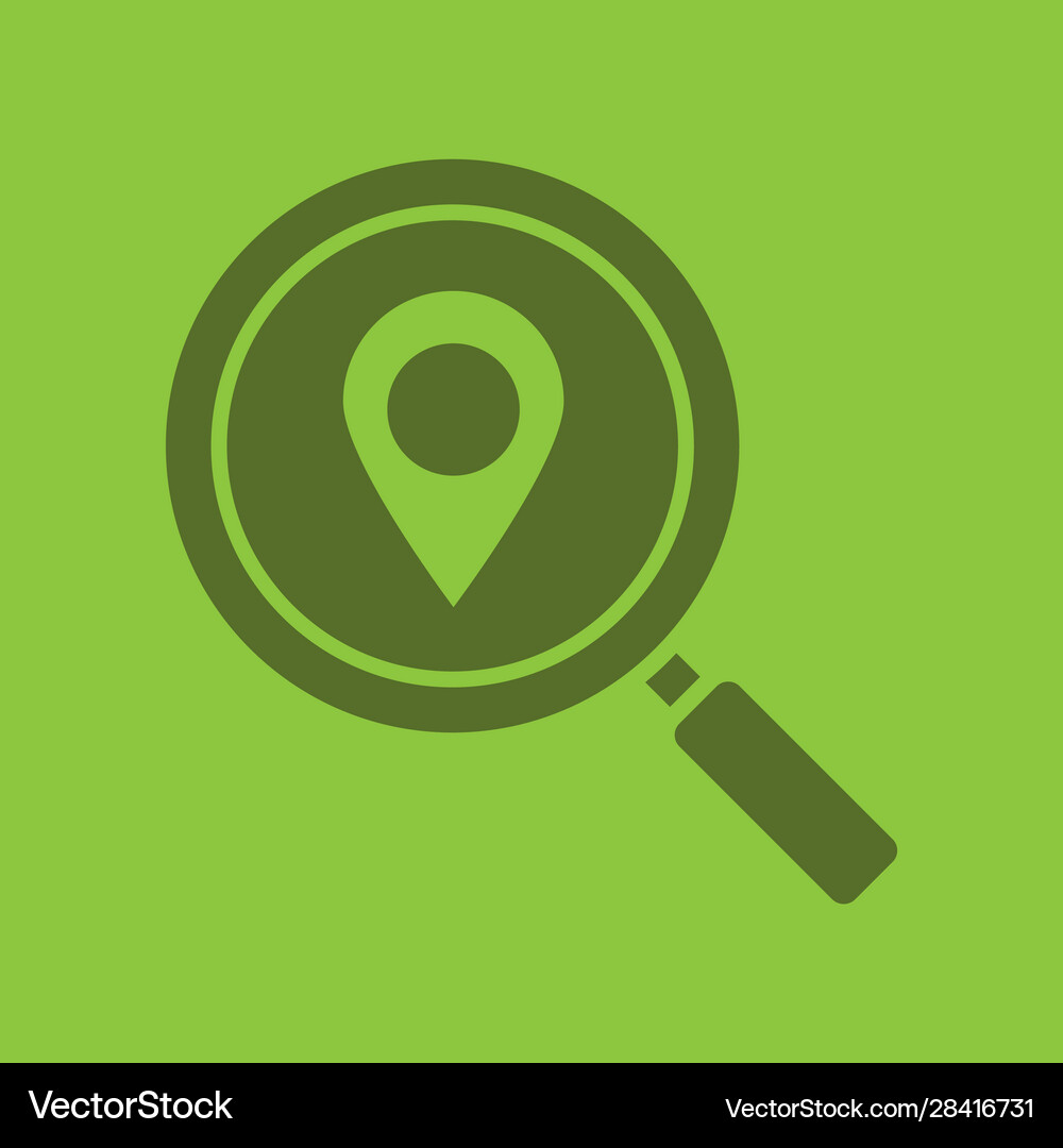 Location search glyph color icon Royalty Free Vector Image