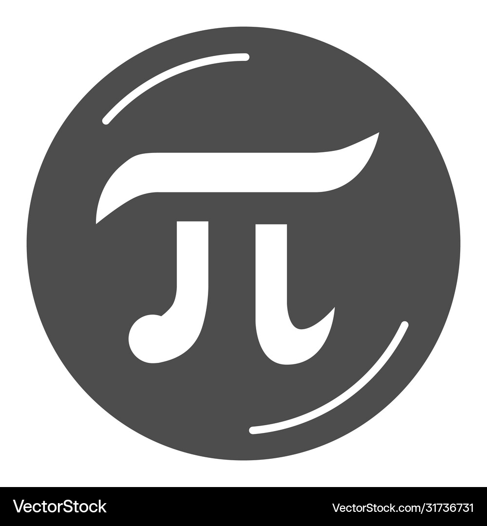 Pi greek letter emblem solid icon gay symbol Vector Image