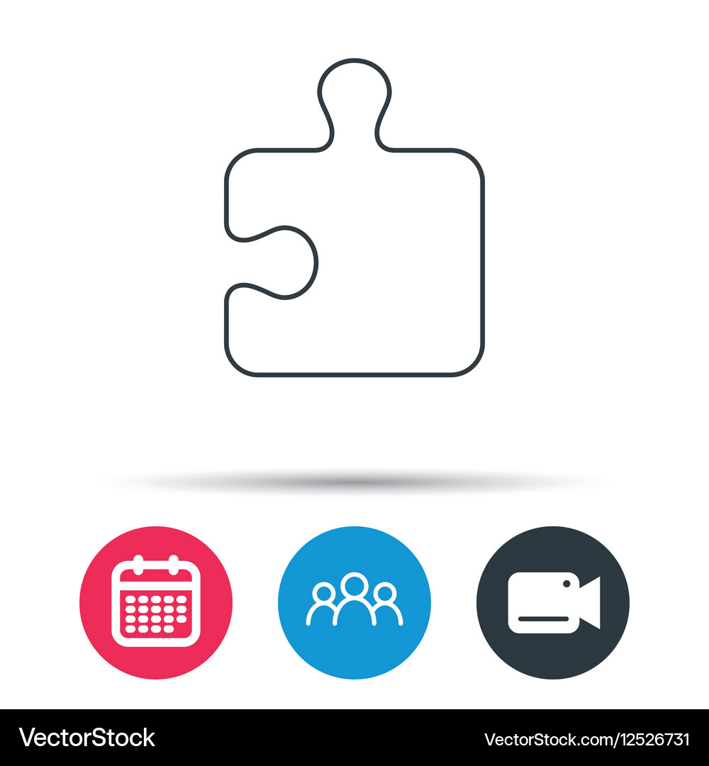 Puzzle icon jigsaw logical game sign Royalty Free Vector