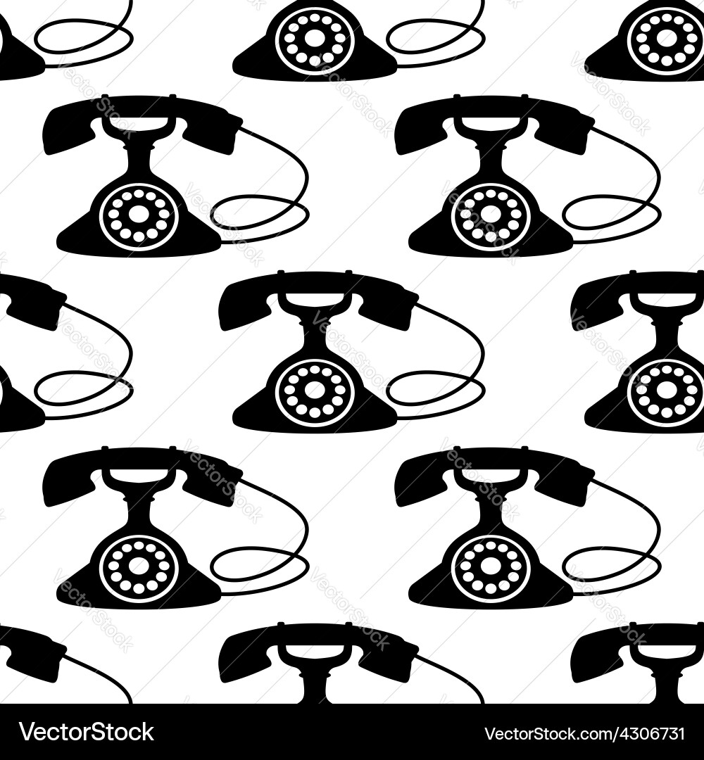 Seamless pattern with silhouettes of retro Vector Image