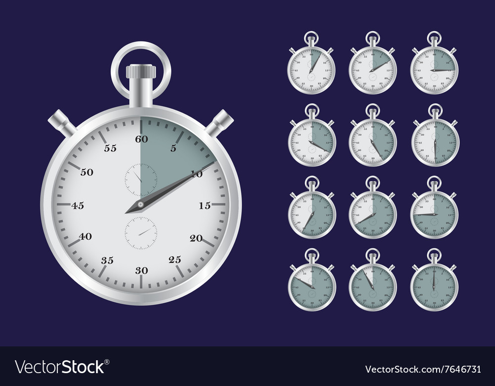 Stopwatchset Royalty Free Vector Image - VectorStock