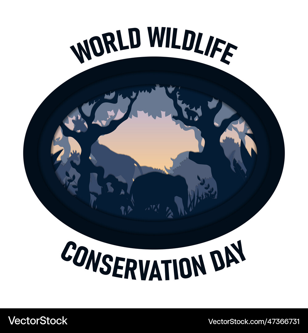World wildlife conservation day background design Vector Image