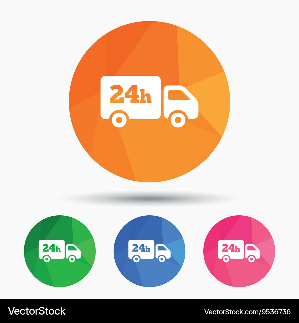 24 hours delivery service cargo truck symbol Vector Image