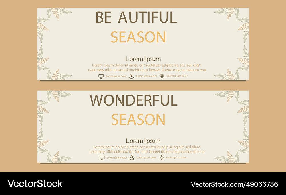 Abstract floral soft color horizontal banner Vector Image