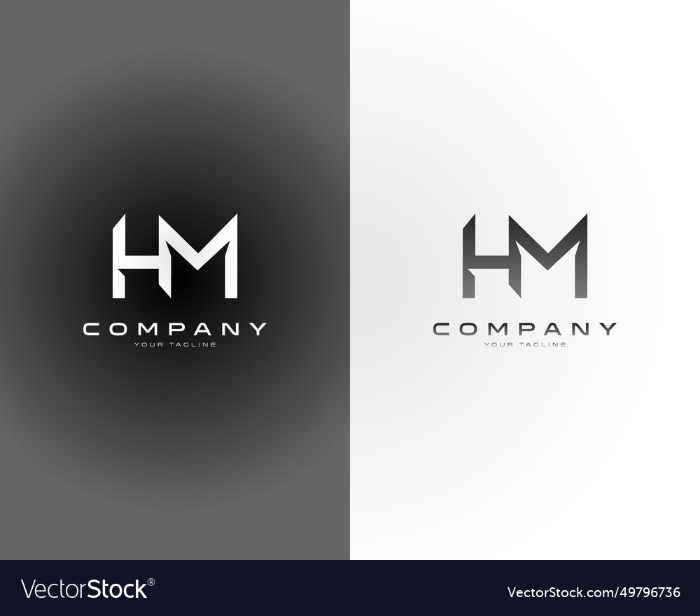 Abstract initial letter hm logo design Royalty Free Vector