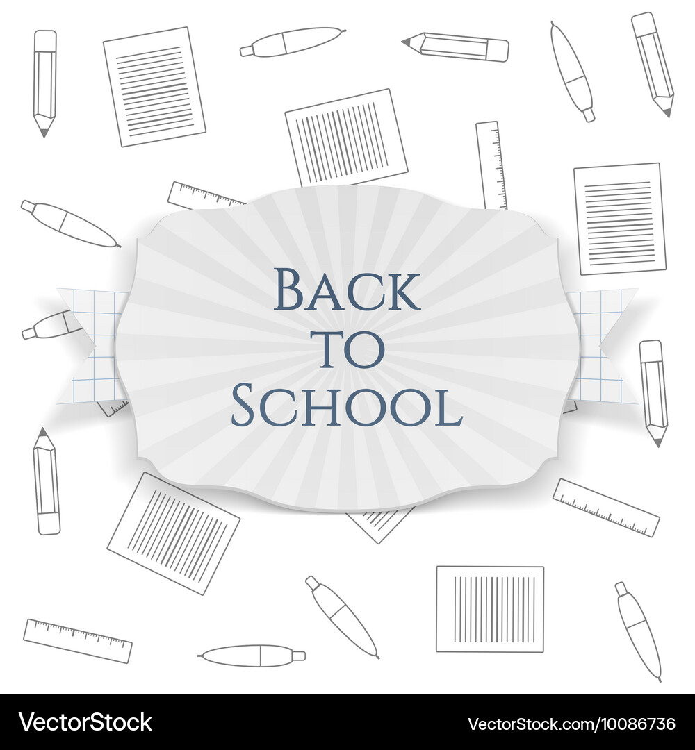 Back to School curved paper Badge Royalty Free Vector Image