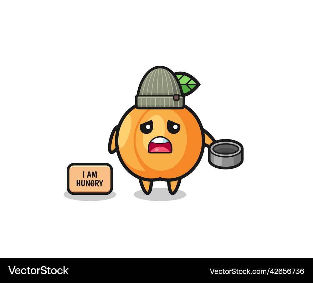Cute apricot beggar cartoon character Royalty Free Vector