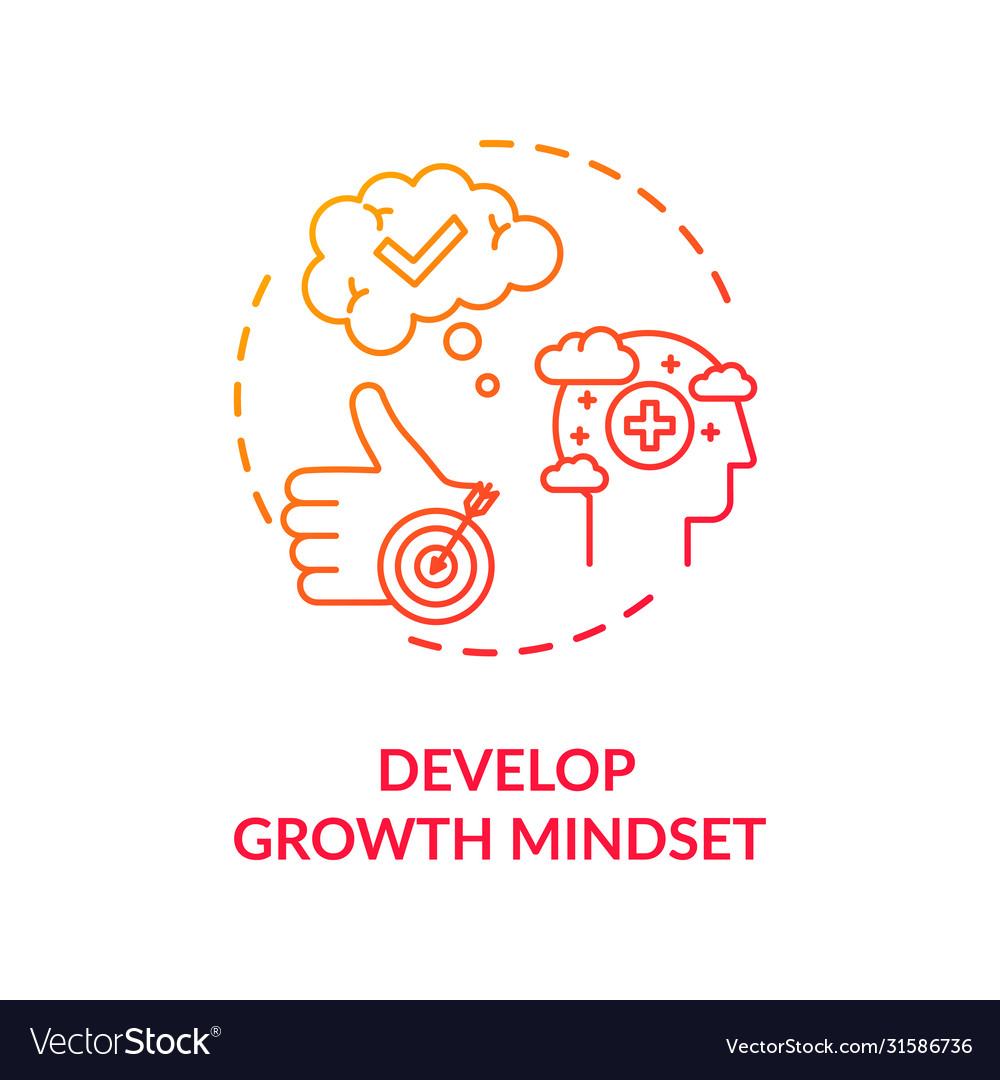 Develop growth mindset concept icon Royalty Free Vector