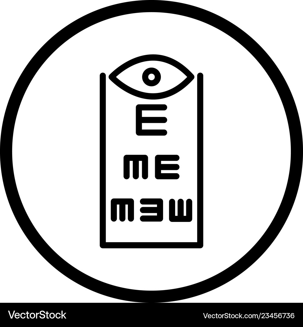 Eye test icon Royalty Free Vector Image - VectorStock