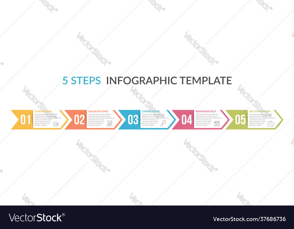 Five steps infographic template Royalty Free Vector Image