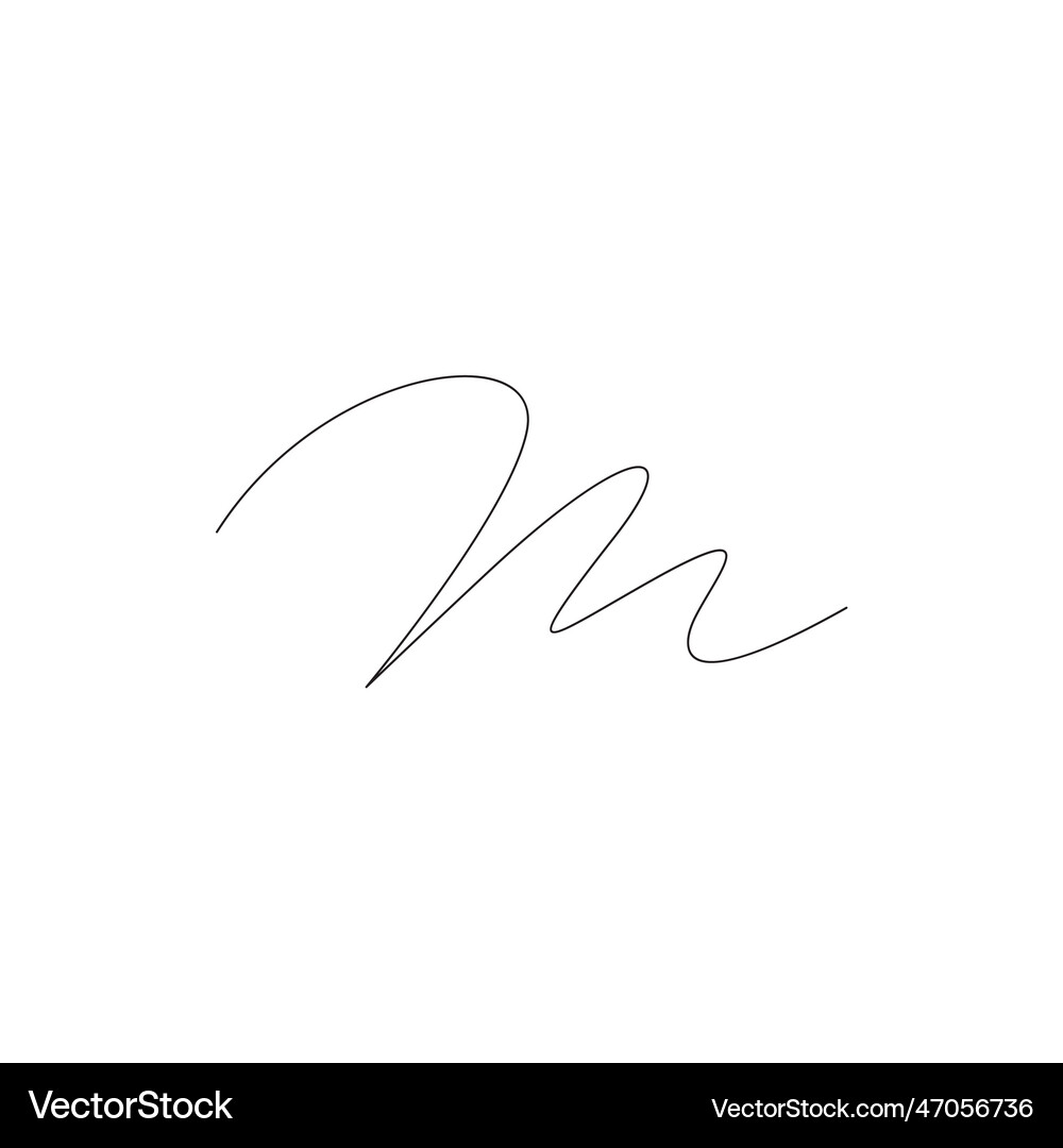 Line wave letter m logo design isolated on white Vector Image