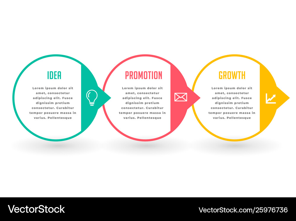 Marketing business infographic three steps Vector Image