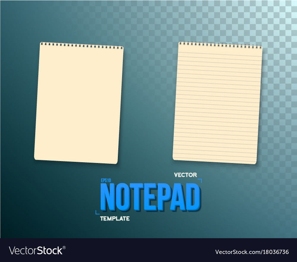 Notepad set realistic empty template open Vector Image