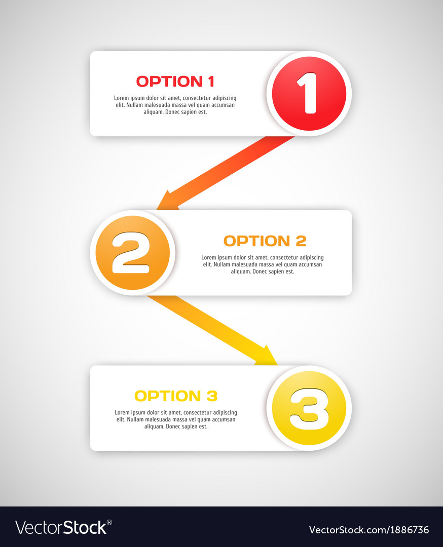 One two three - progress steps Royalty Free Vector Image