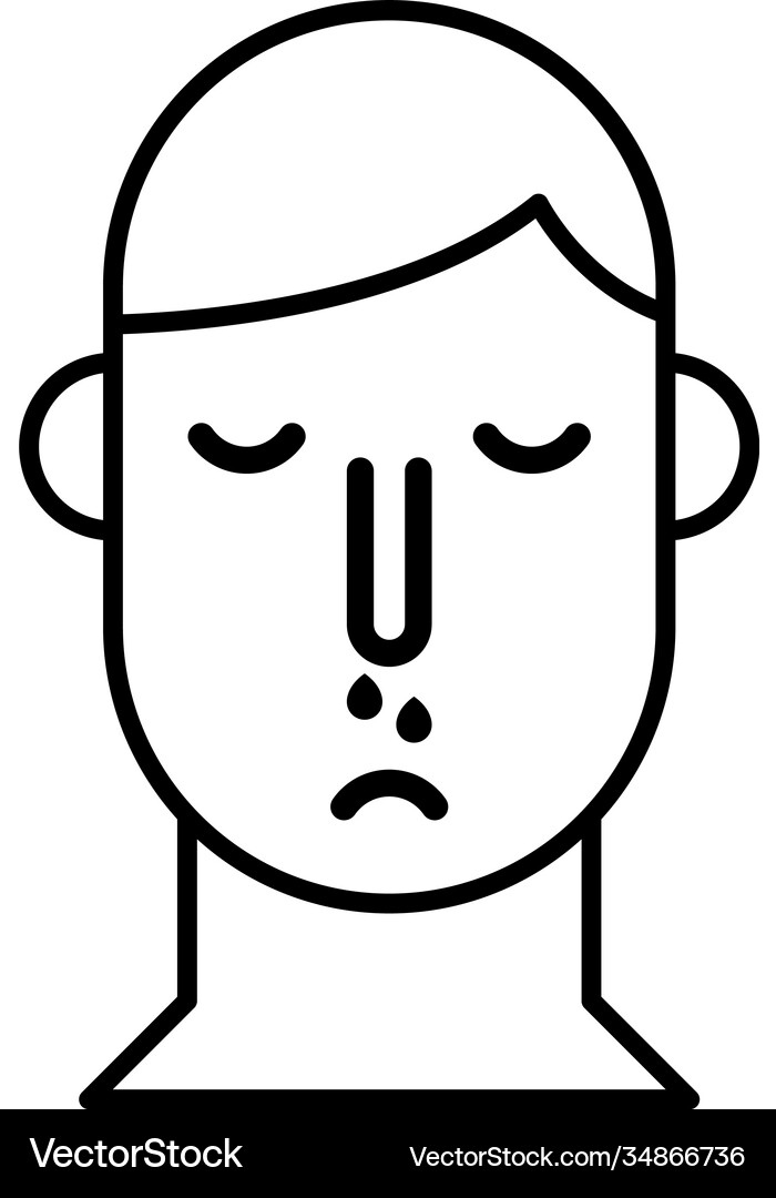 Person with nose flu line style icon Royalty Free Vector