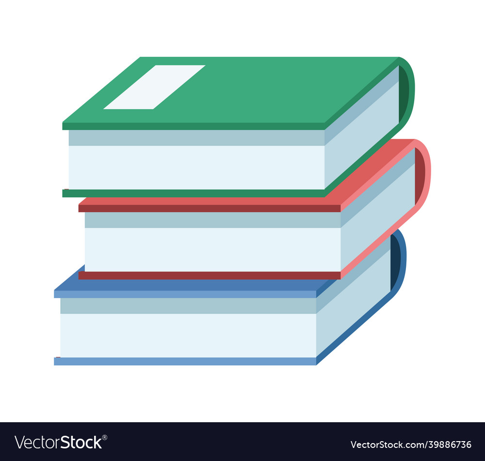 Pile text books supplies Royalty Free Vector Image