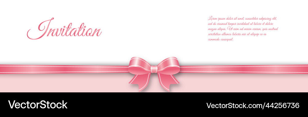Pink satin ribbon with a bow template Royalty Free Vector