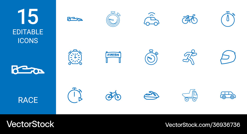Race icons Royalty Free Vector Image - VectorStock