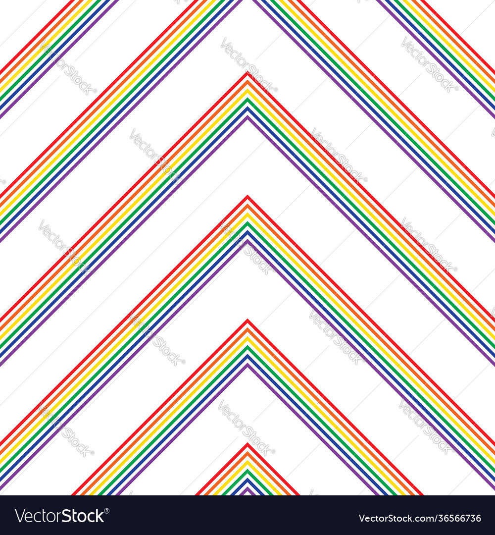Rainbow chevron diagonal stripes seamless pattern Vector Image