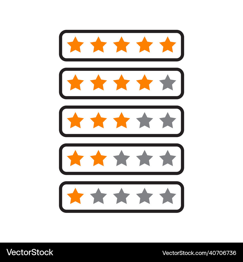 Rate stars user testimonial icon logo design Vector Image