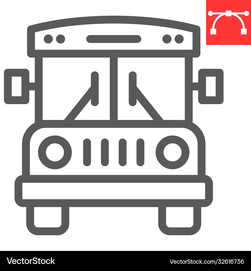 School bus line icon and education Royalty Free Vector Image