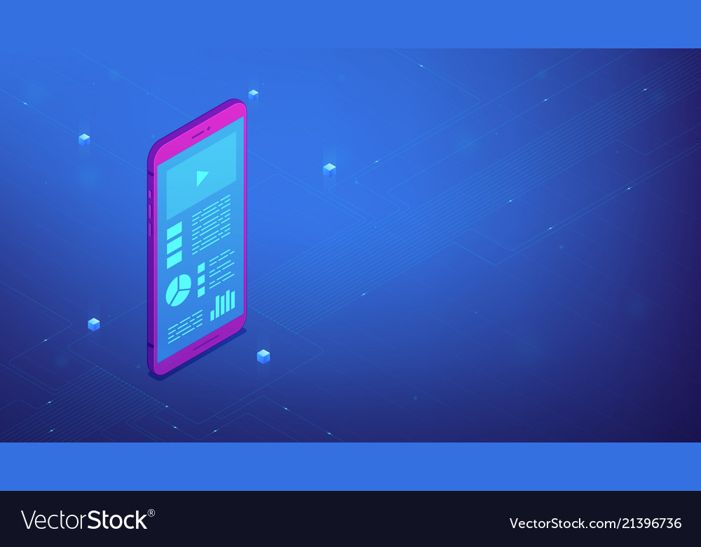 Smartphone interface design isometric 3d Vector Image