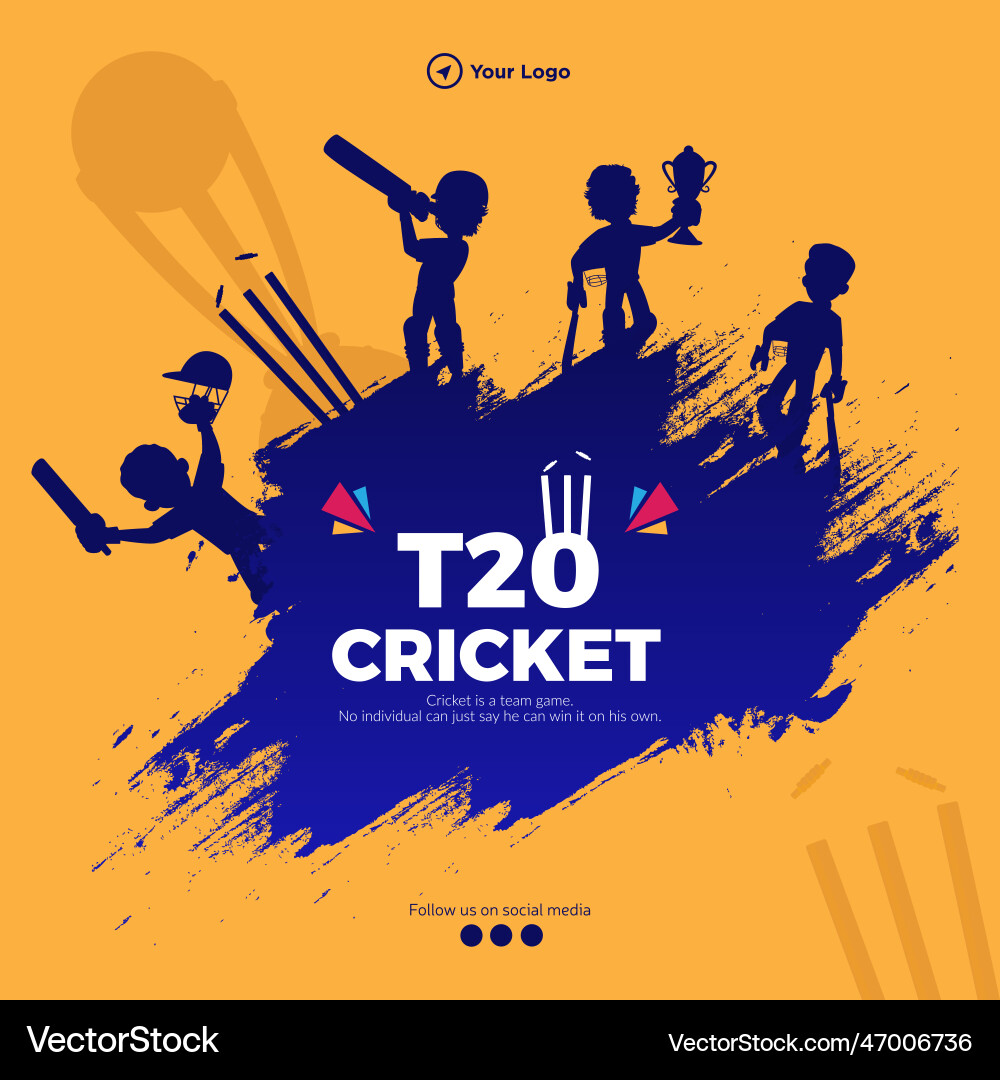 T20 cricket world cup banner design template Vector Image