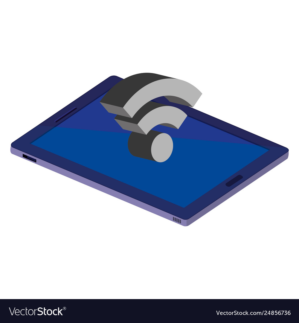 Tablet device isometric icon Royalty Free Vector Image