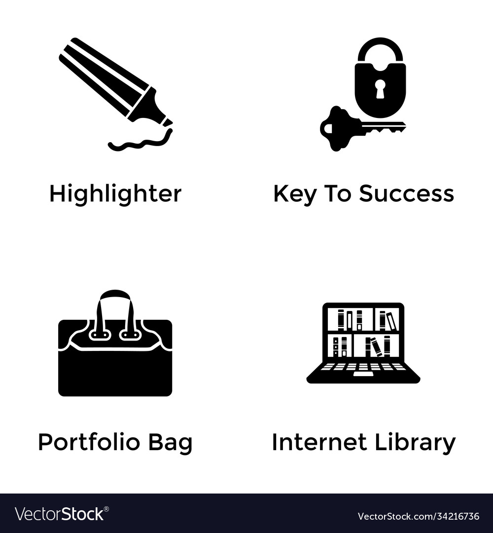 Virtual learning icons pack Royalty Free Vector Image