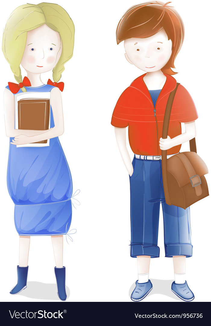 Young students Royalty Free Vector Image - VectorStock