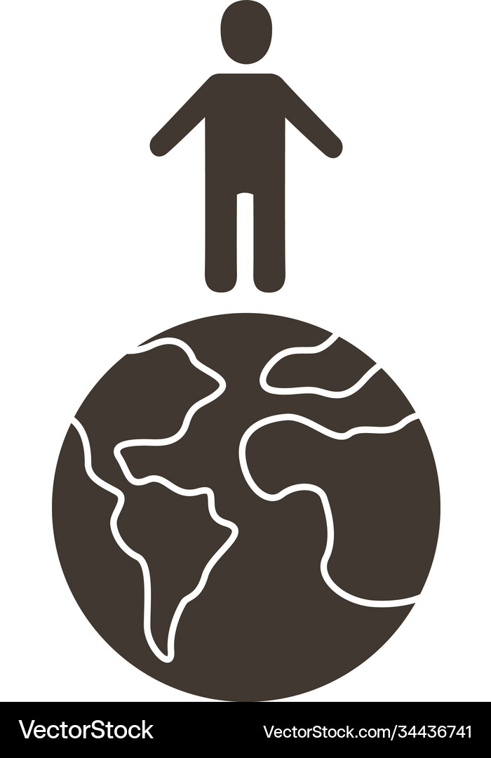 Avatar in world planet earth silhouette style icon