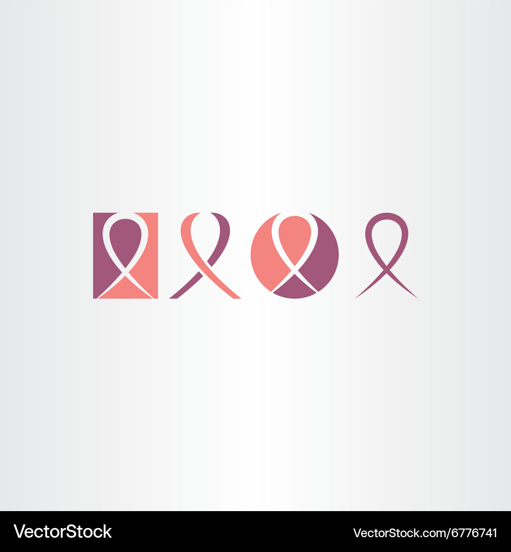Cancer ribbon icon set logo Royalty Free Vector Image